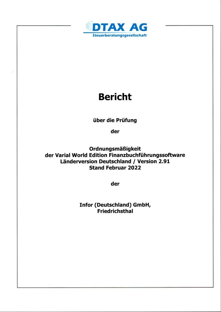 Varial-Software erhält erneut ein uneingeschränktes Testat - Varial